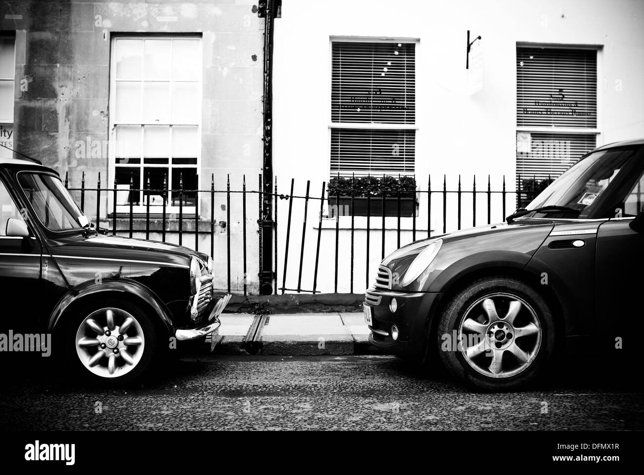 Old Mini and new Mini facing each other Stock Photo - Alamy