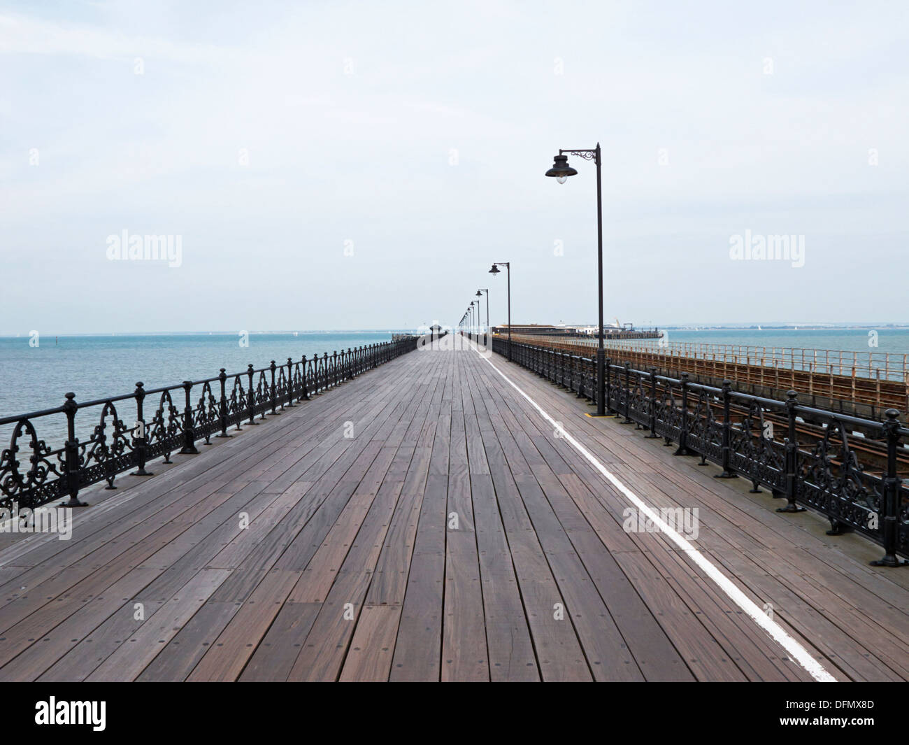 Isle of Wight Ryde pier which is open to pedestrians, cars and a train ...