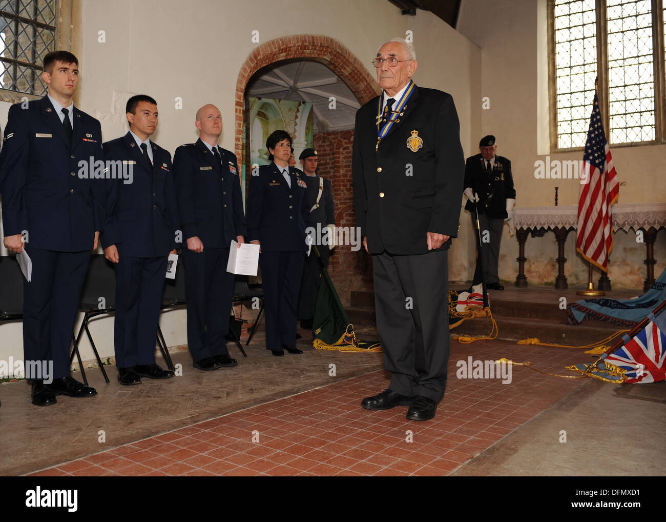 Brian Kitchener, Chairman, Royal British Legion, Brentwood, leads the ...