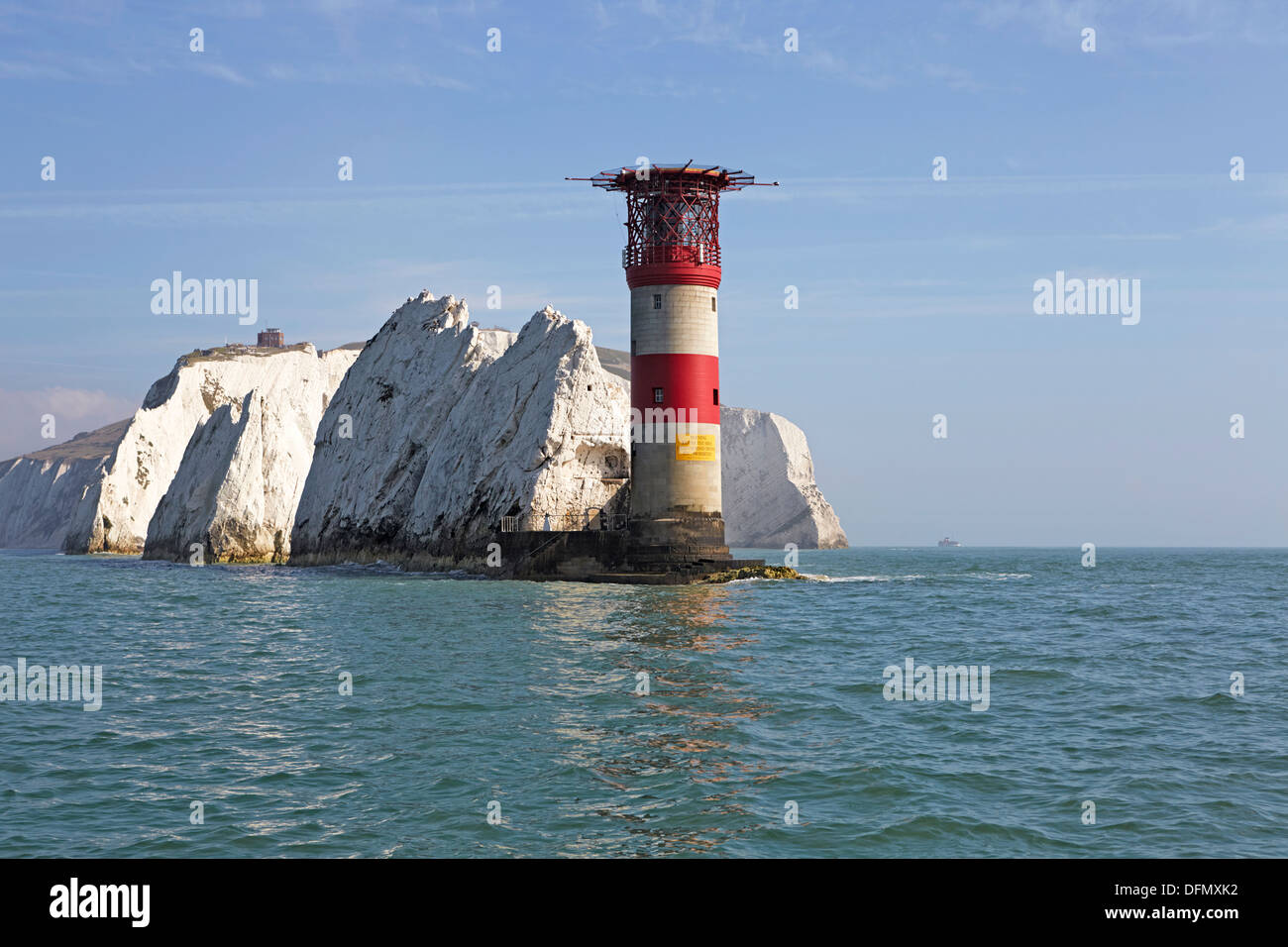 Isle of Wight the Needles rocks lighthouse and gun battery with the ...
