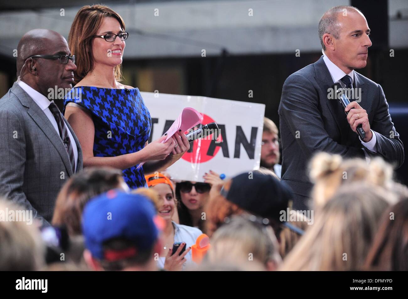 Al Roker, Matt Lauer on stage for NBC Today Show Concert with Miley ...