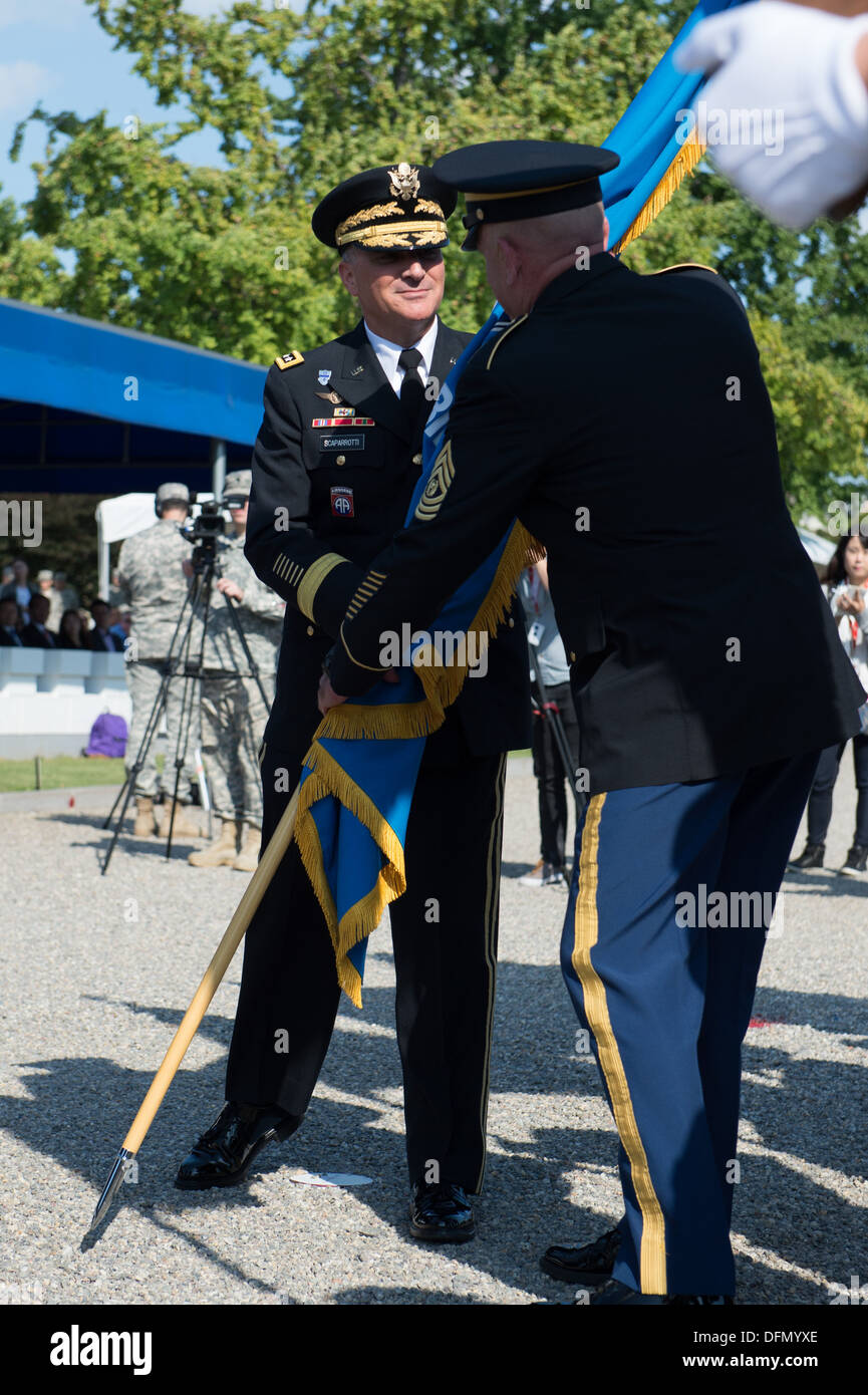 U.S. Forces Korea Commander Gen. Curtis M. Scaparrotti returns the ...