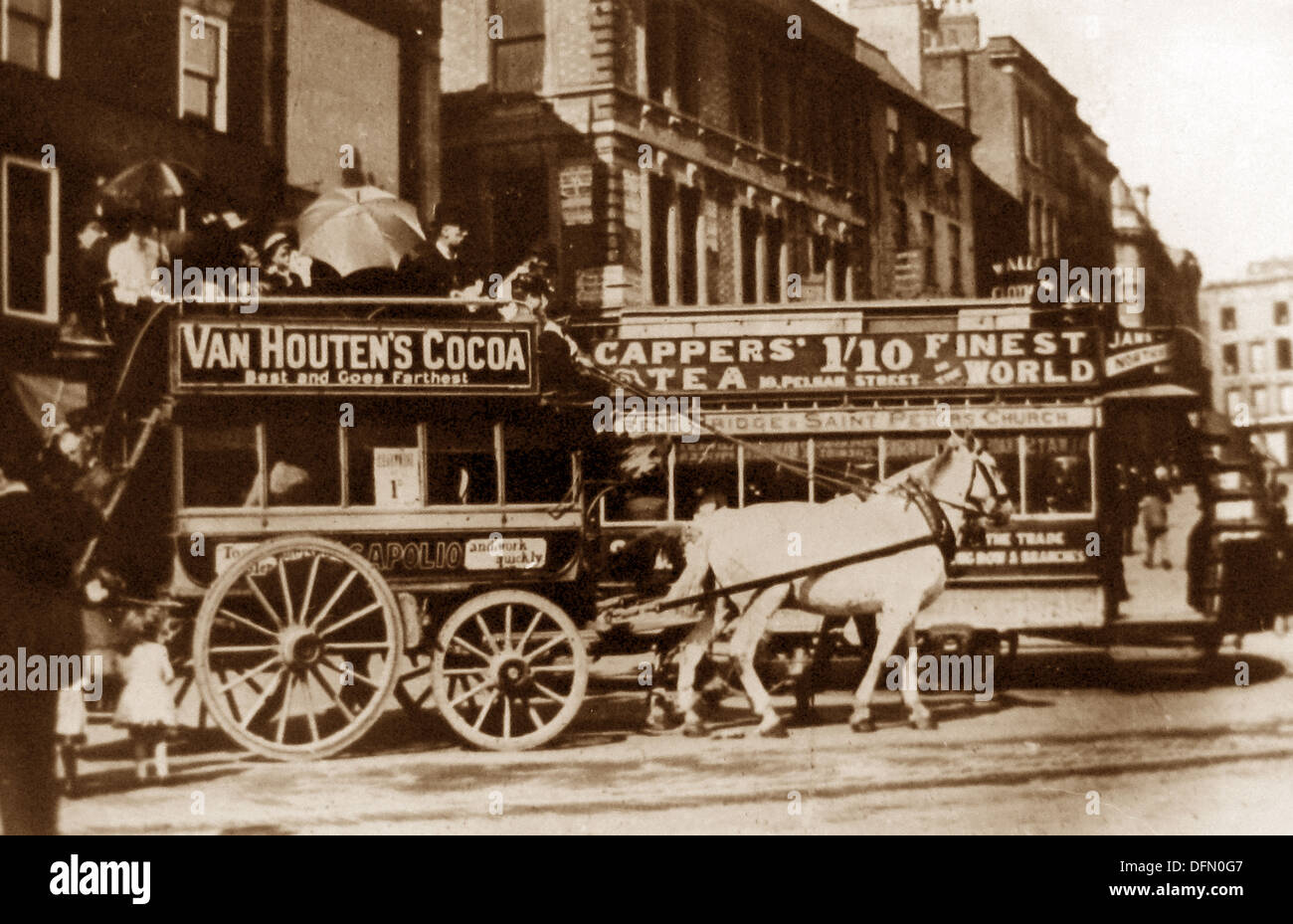 Nottingham horse buses Victorian period Stock Photo - Alamy