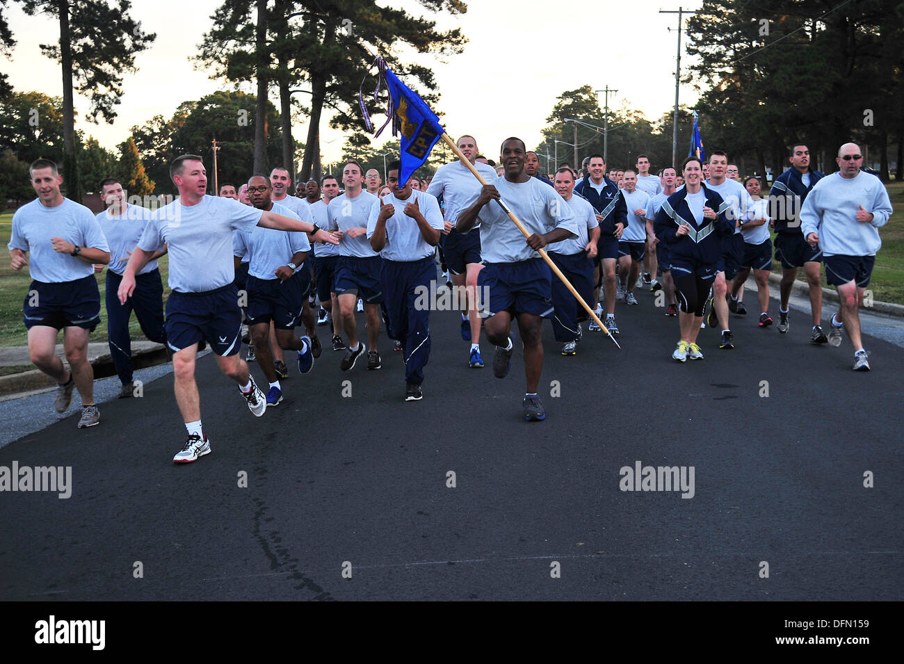 U.S. Air Force Airmen assigned to the 4th Fighter Wing complete a wing ...