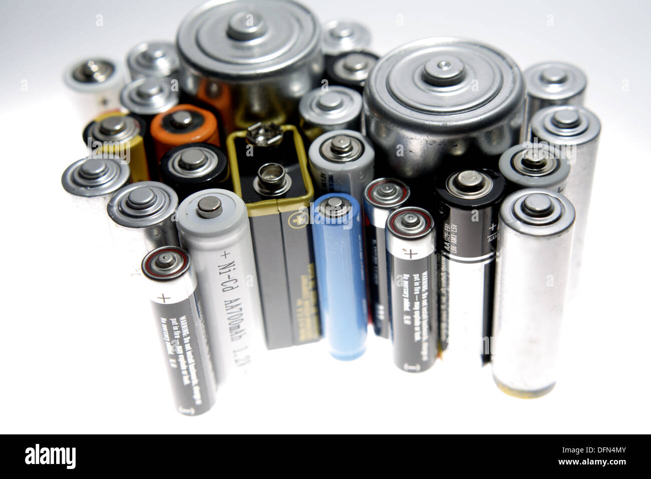 Assorted size batteries Stock Photo - Alamy