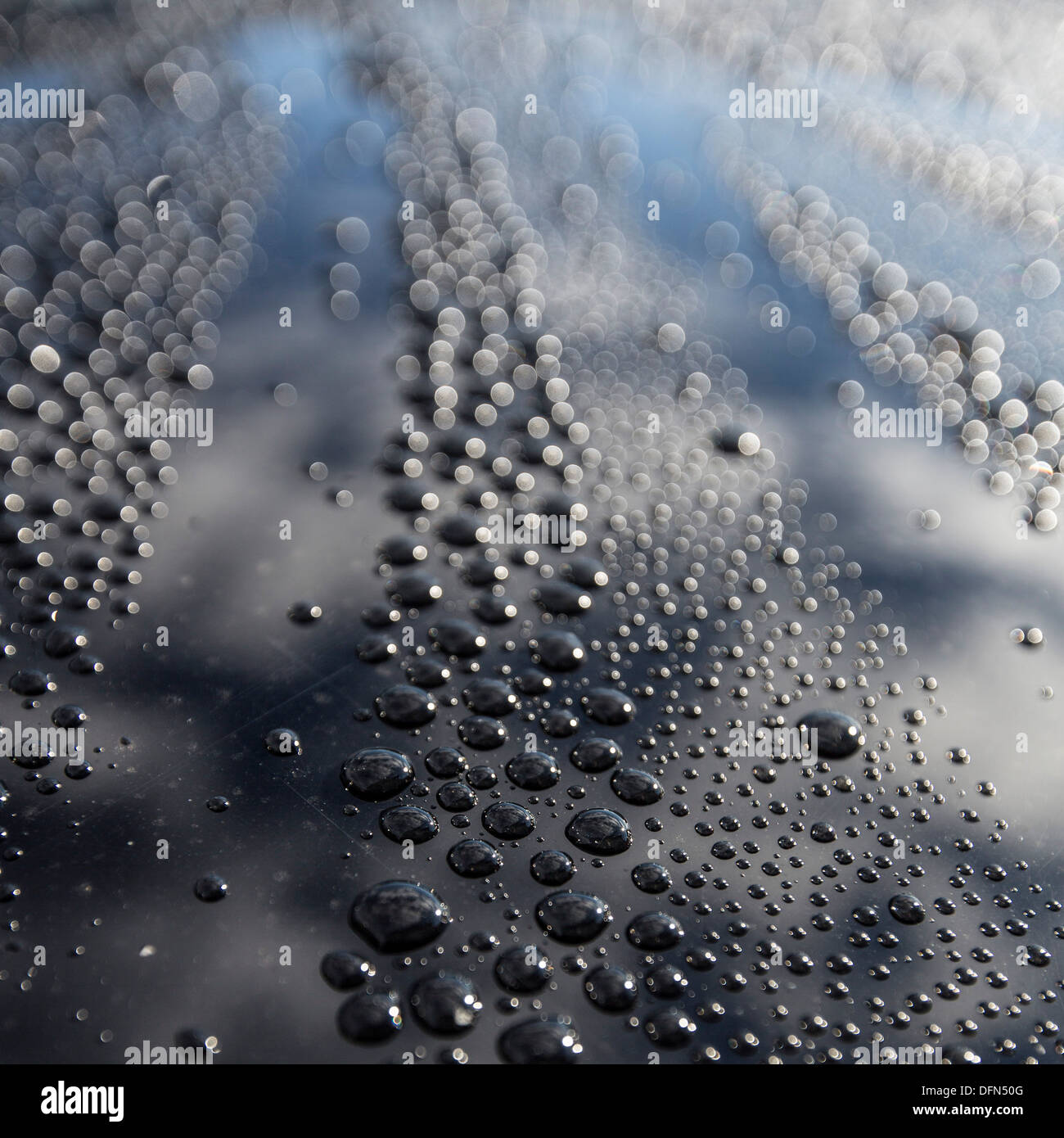 Water droplets on shiny surface Stock Photo - Alamy