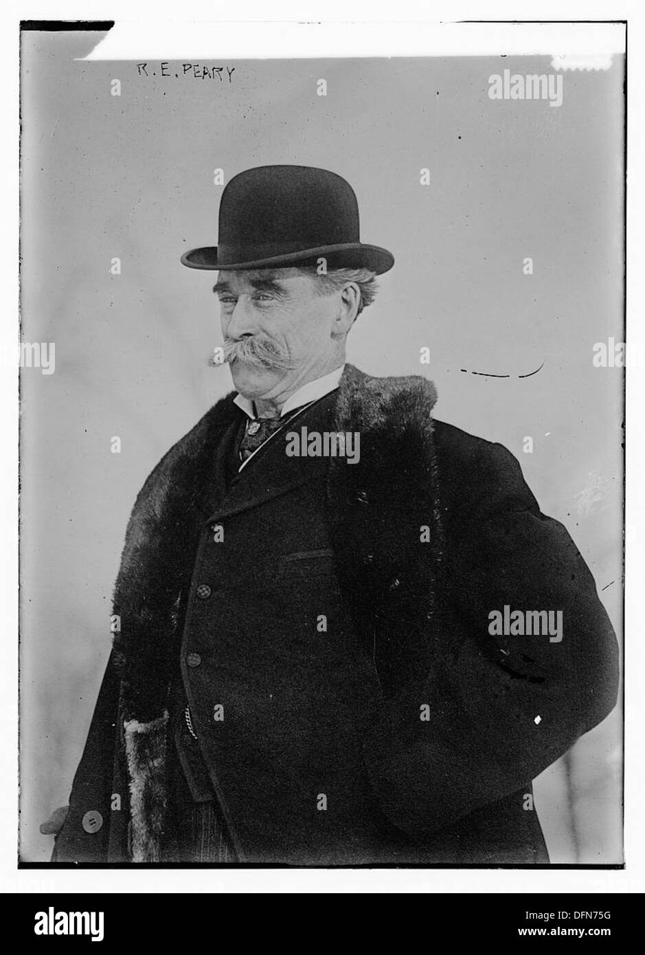 This photograph depicts the American explorer Robert Edwin Peary, known ...