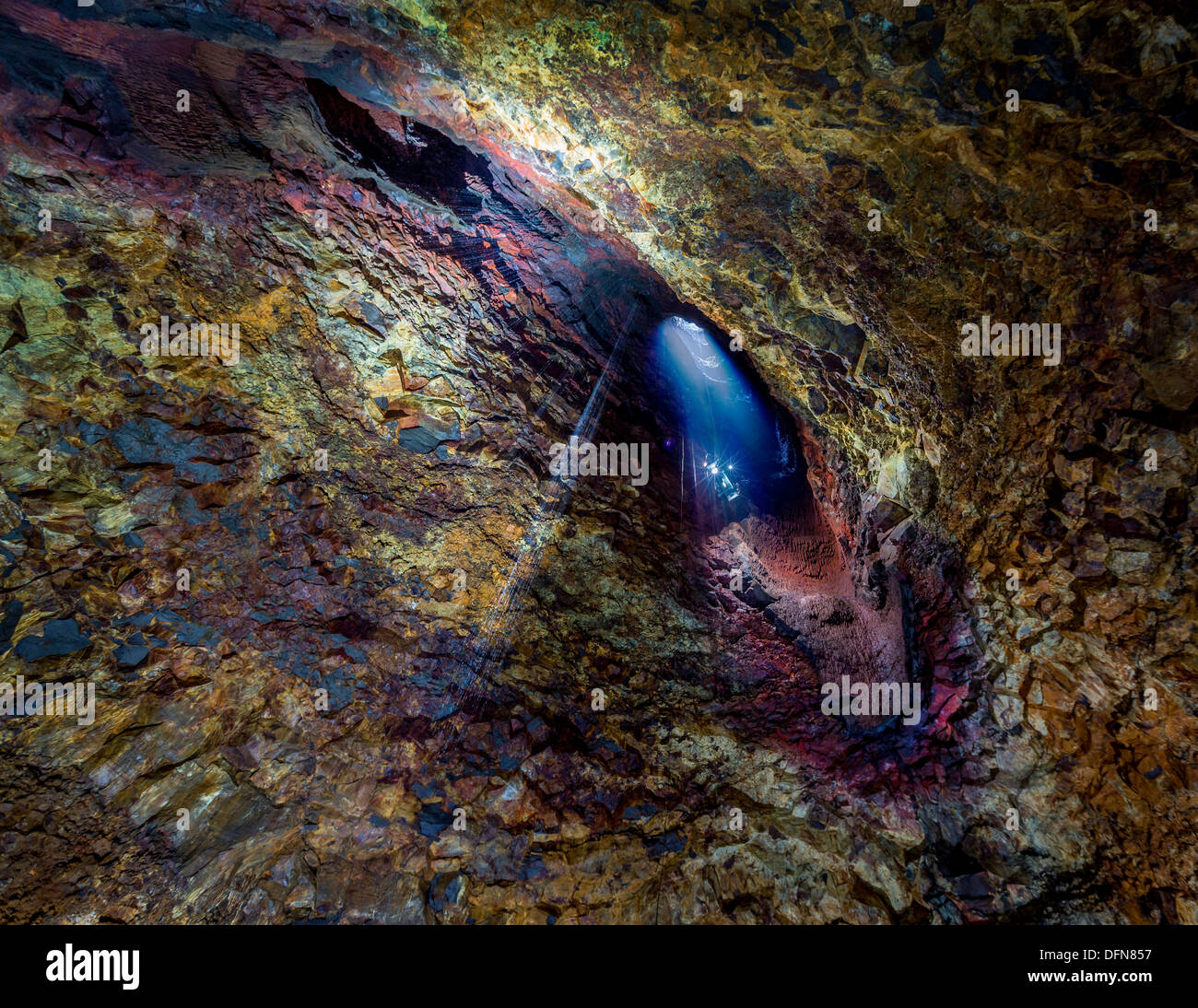 Inside a magma chamber, Thrihnukagigur- "Three Peaks Crater", Iceland ...