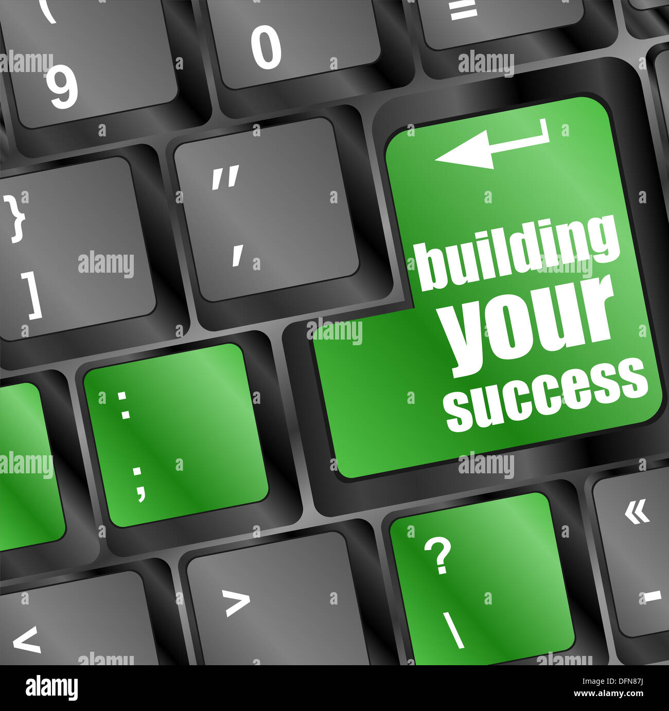 building your success button on computer keyboard key Stock Photo - Alamy