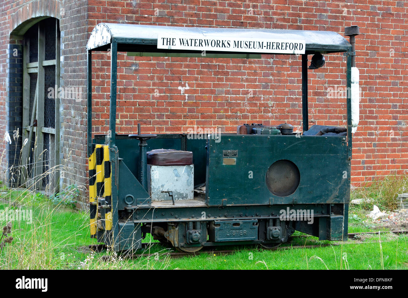 Small Lister narrow gauge rail tractor displayed at Twyford Waterworks ...