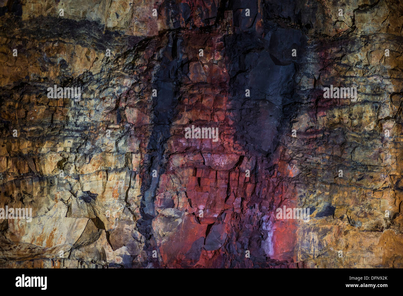 Inside a magma chamber, Thrihnukagigur- "Three Peaks Crater", Iceland ...