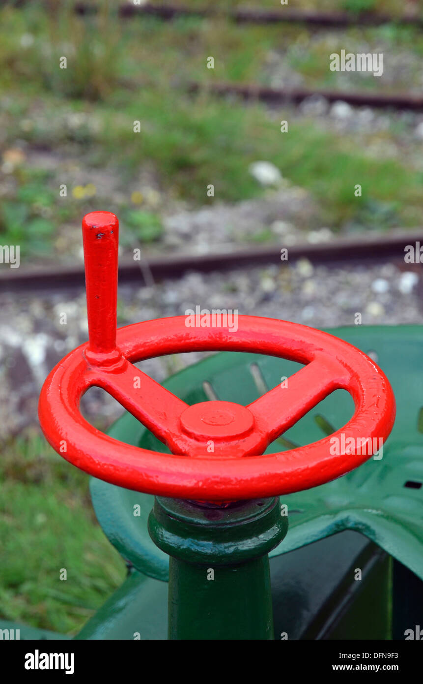 Bright red brake handle on a Lister Autotruck industrial railway ...