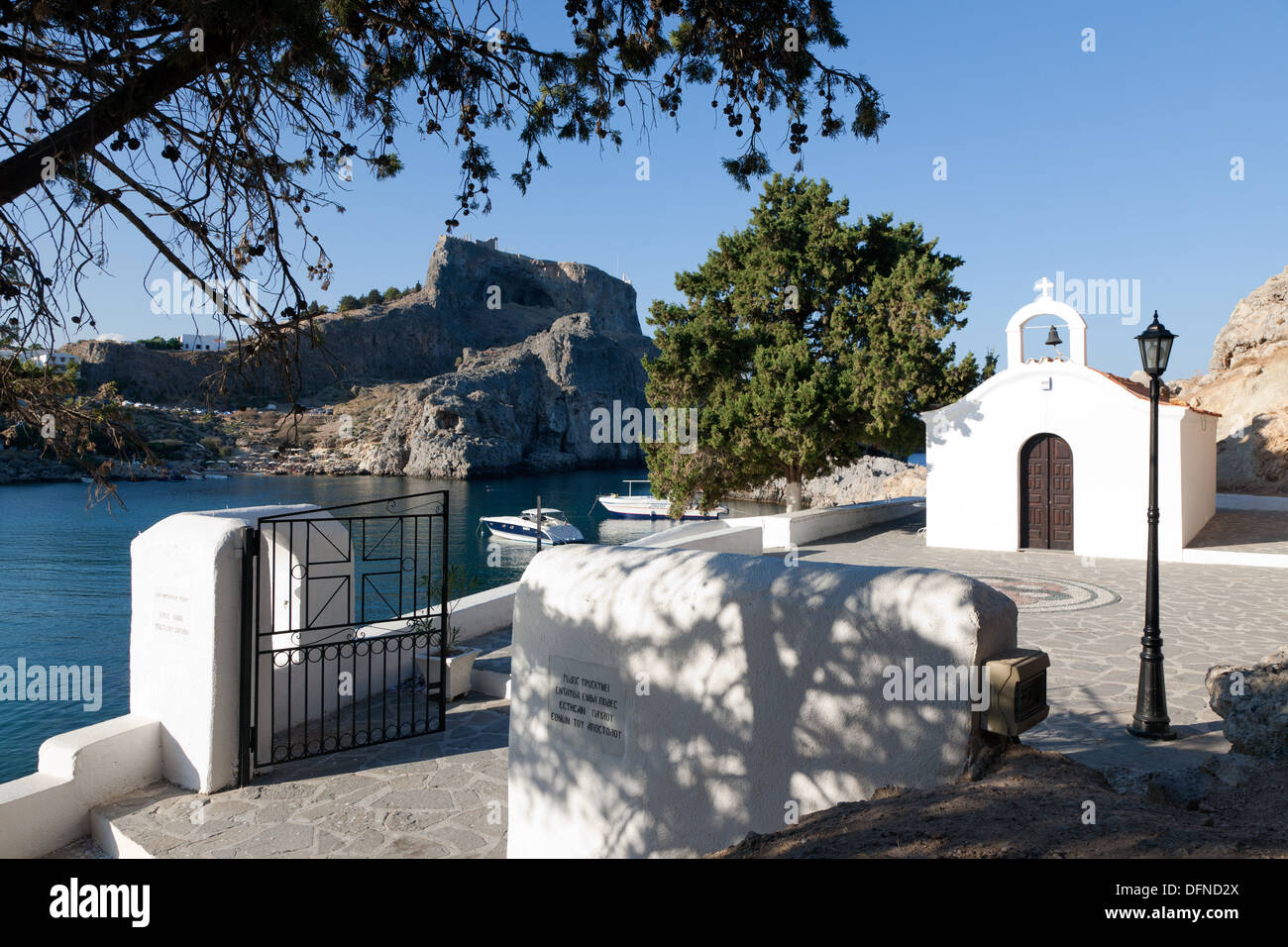 ST pauls Church Lindos Rhodes Greek Islands Greece Stock Photo - Alamy