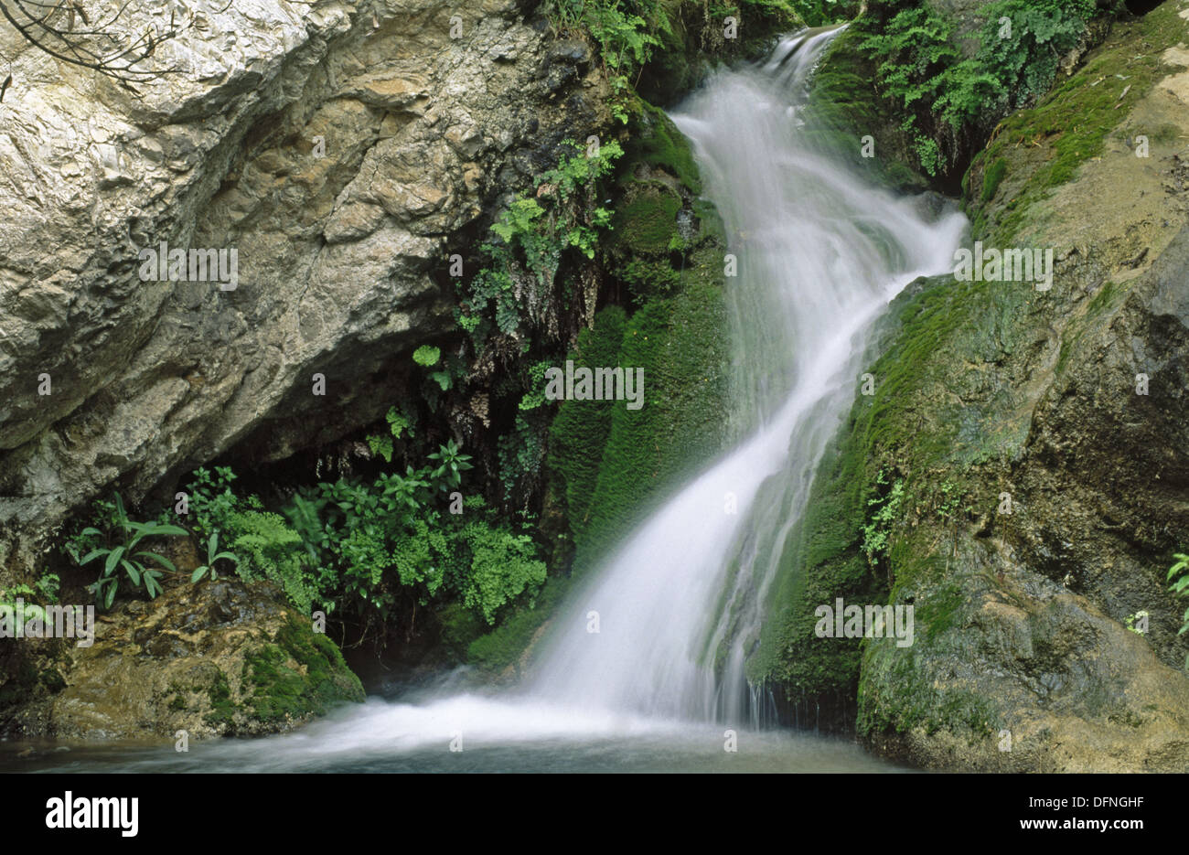 Algar river source waterfall. Alicante province, Spain Stock Photo - Alamy