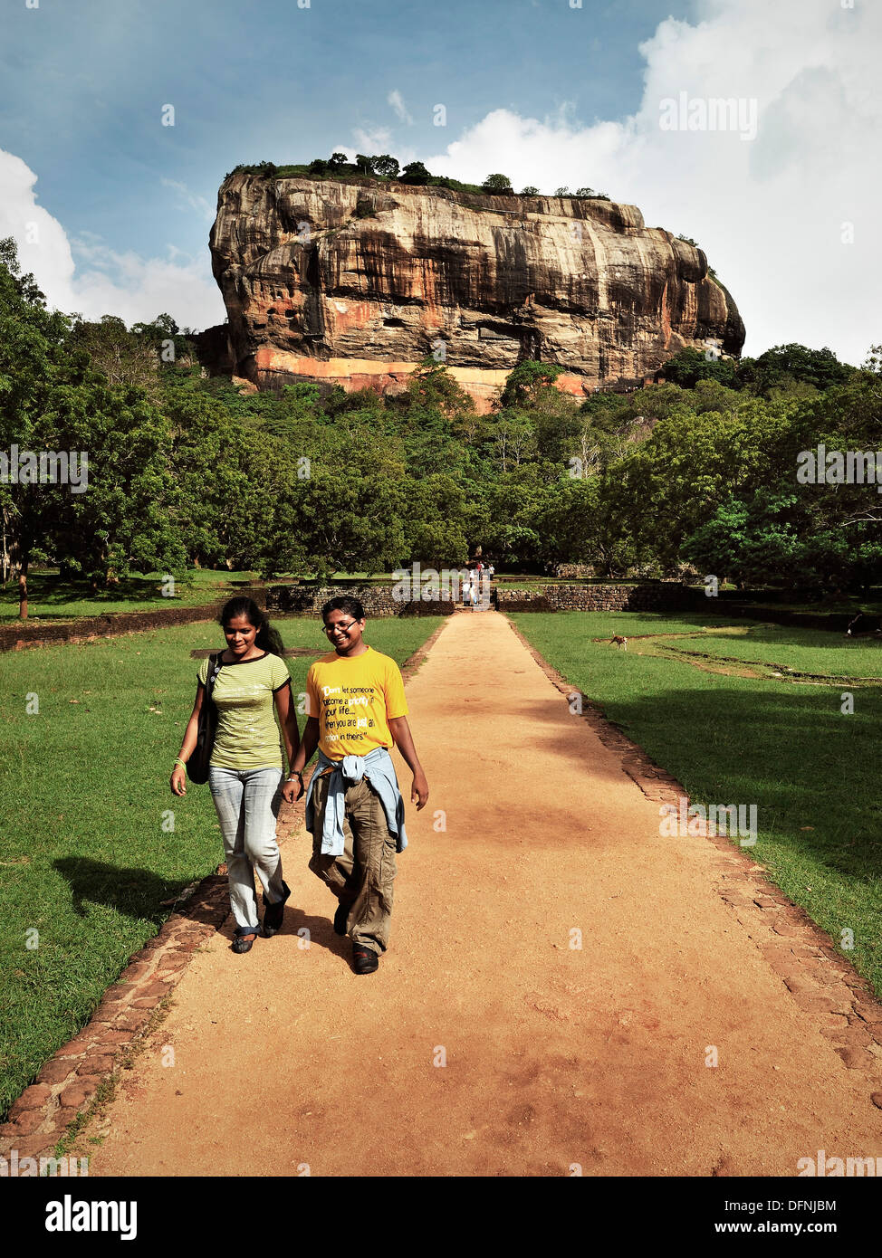 Locals at Sigiriya rock fortress, cultural triangle, Matala District ...