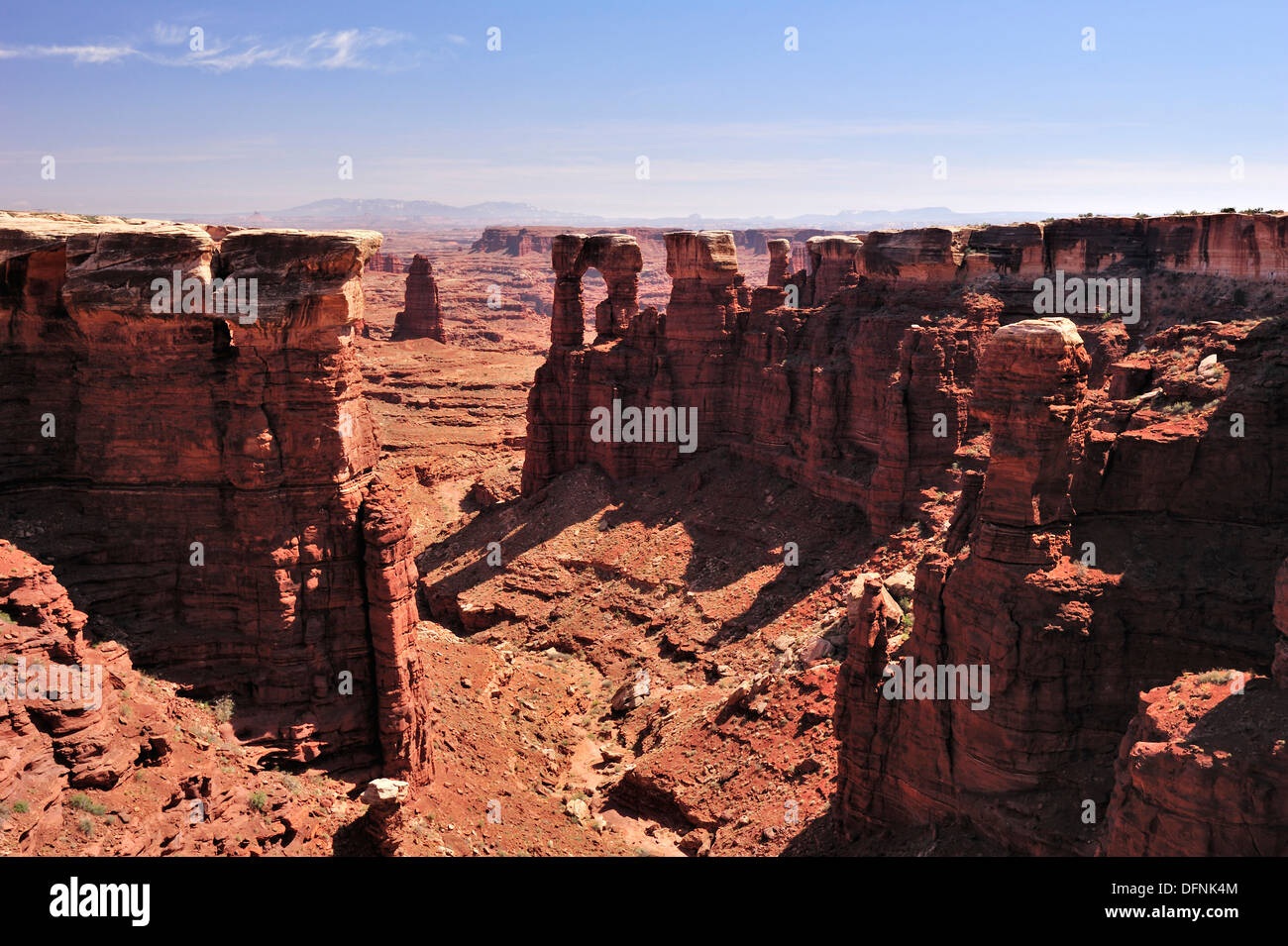 Rock spires in side canyon of Colorado River, White Rim Drive, White ...