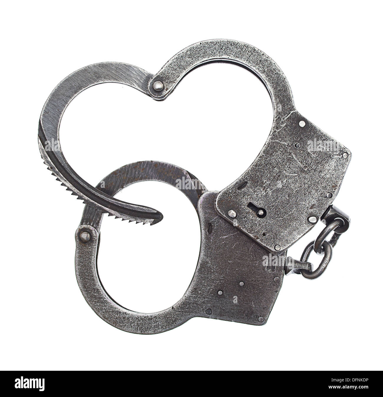 handcuffs isolated on white background Stock Photo - Alamy
