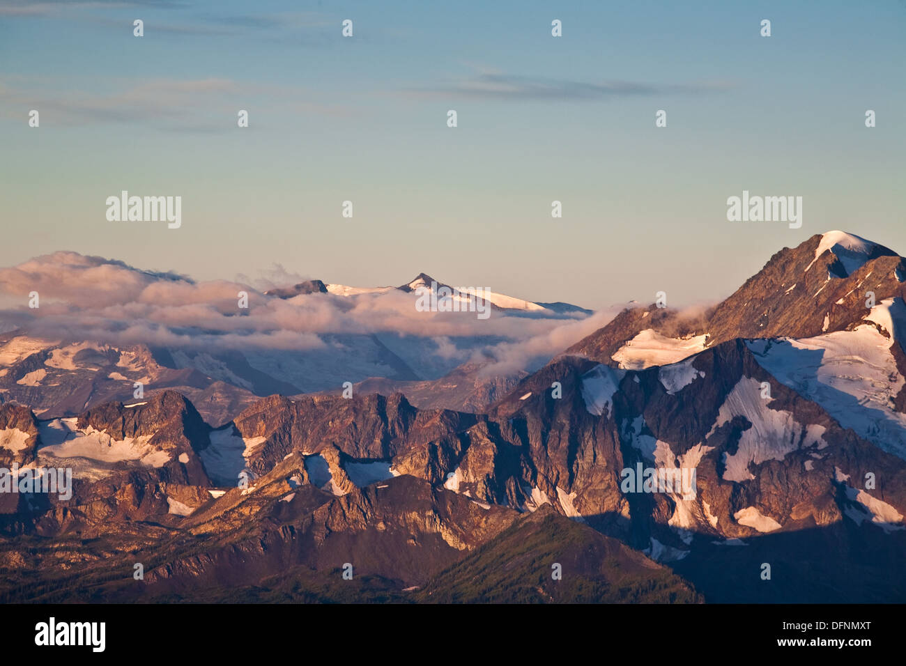 Early morning cloud in the peaks of the Bugaboos, B.C. Canada Stock ...