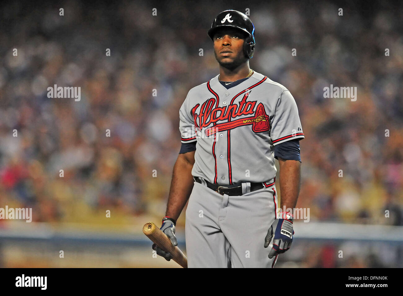 Los Angeles, California, USA. 7th October 2013. Atlanta Braves left ...