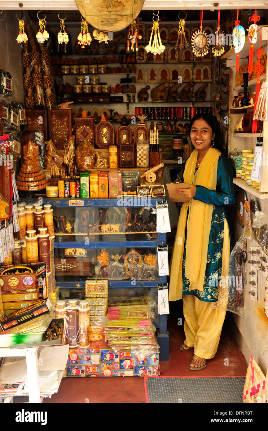 Indian lady selling craft in shop mysore hi-res stock photography and ...