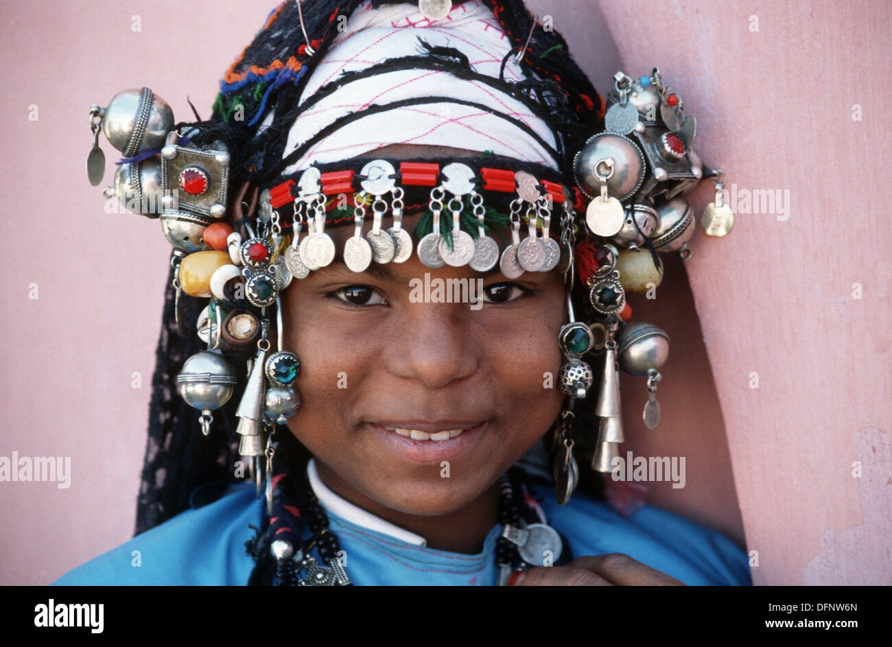 Moroccan girl with traditional Jewellery in Agadir Stock Photo - Alamy