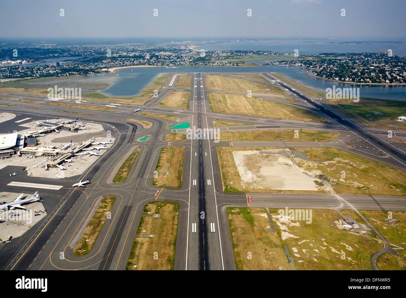 Aerial view logan airport hi-res stock photography and images - Alamy