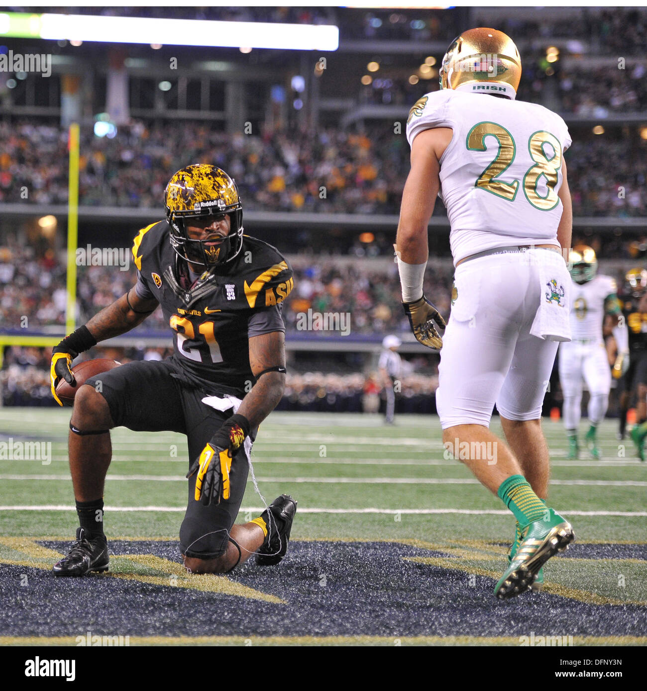 Arizona State Sun Devils wide receiver Jaelen Strong (21) gets up after ...