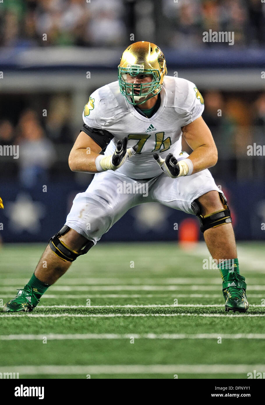 Notre Dame Fighting Irish guard Christian Lombard (74) in action.during ...