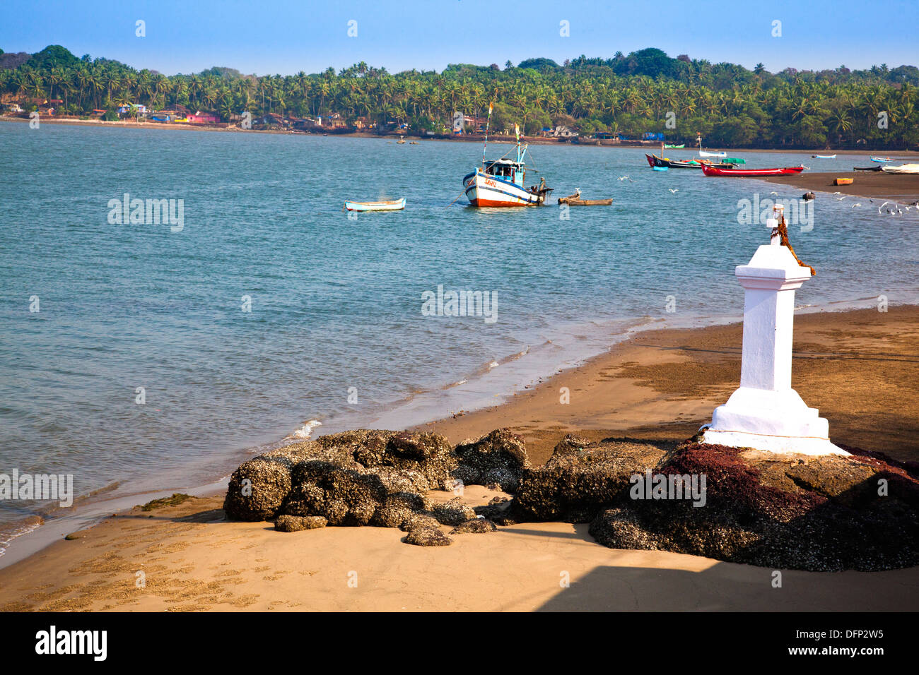High angle view of a coast, Chapora Harbor, Goa Stock Photo - Alamy
