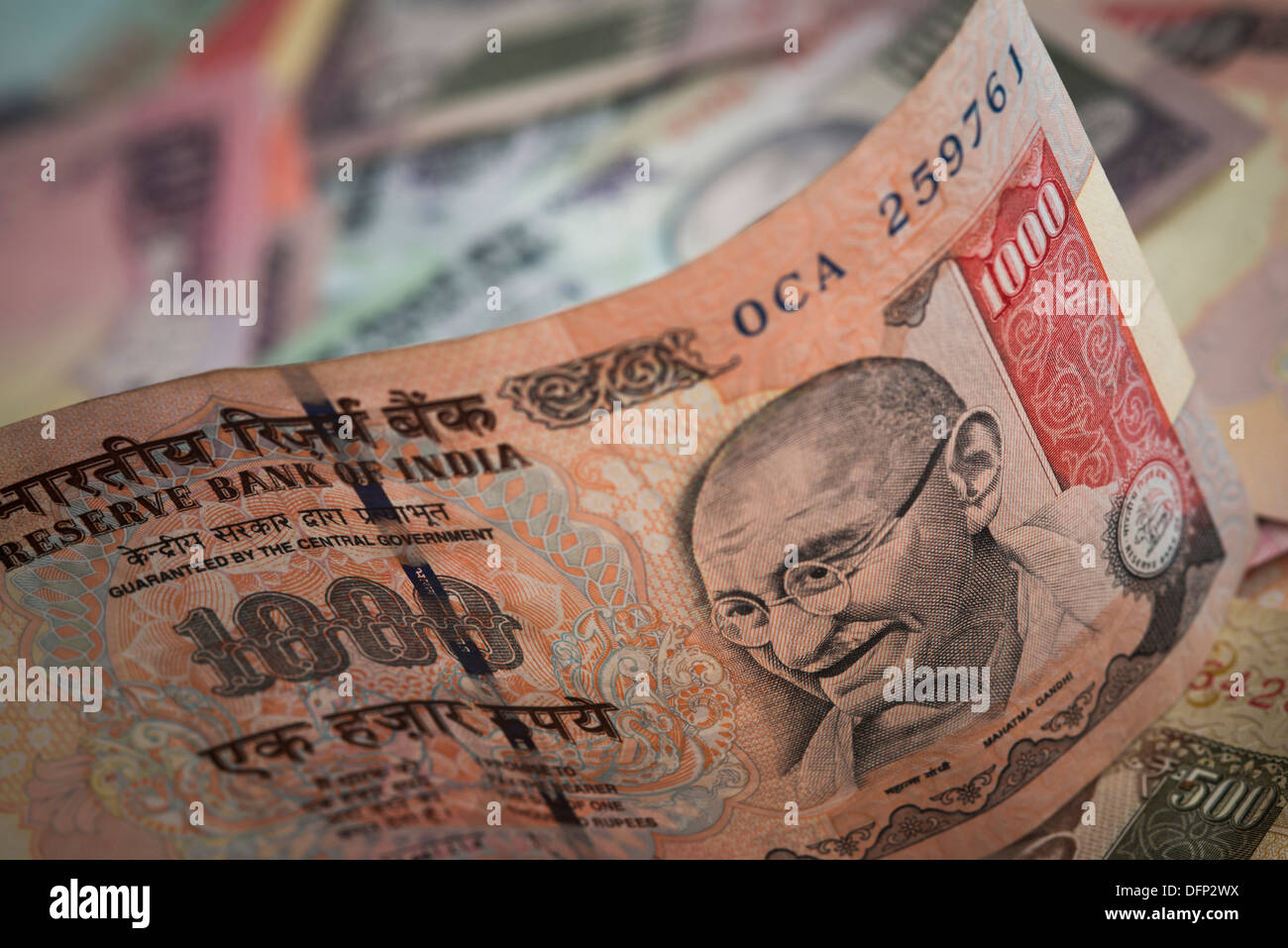 Variations of Indian Rupees Stock Photo - Alamy