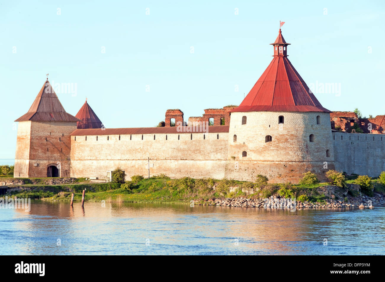 Shlisselburg Fort Oreshek on a sunset Stock Photo - Alamy