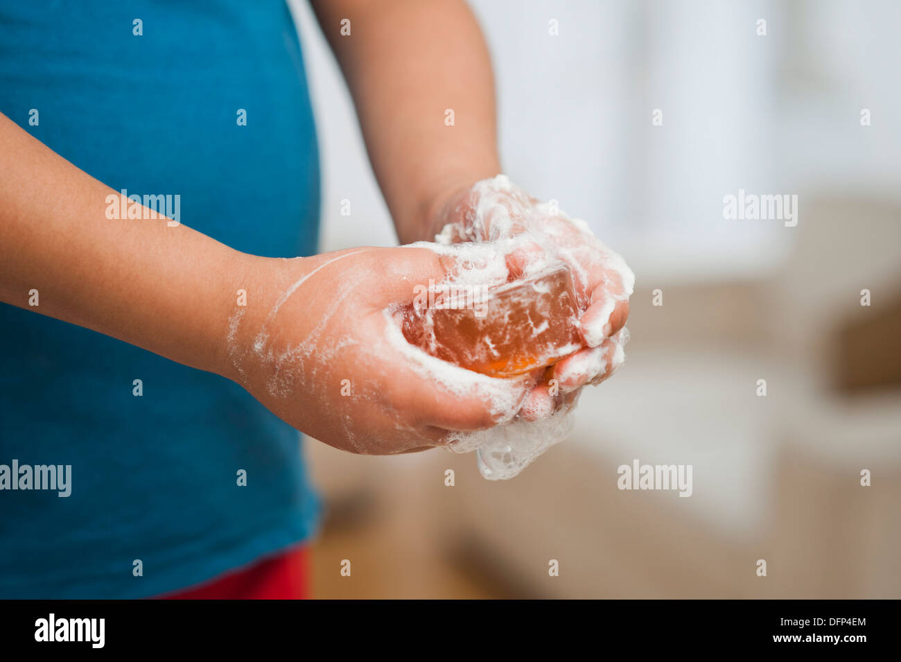 Indian boy washing soap hi-res stock photography and images - Alamy