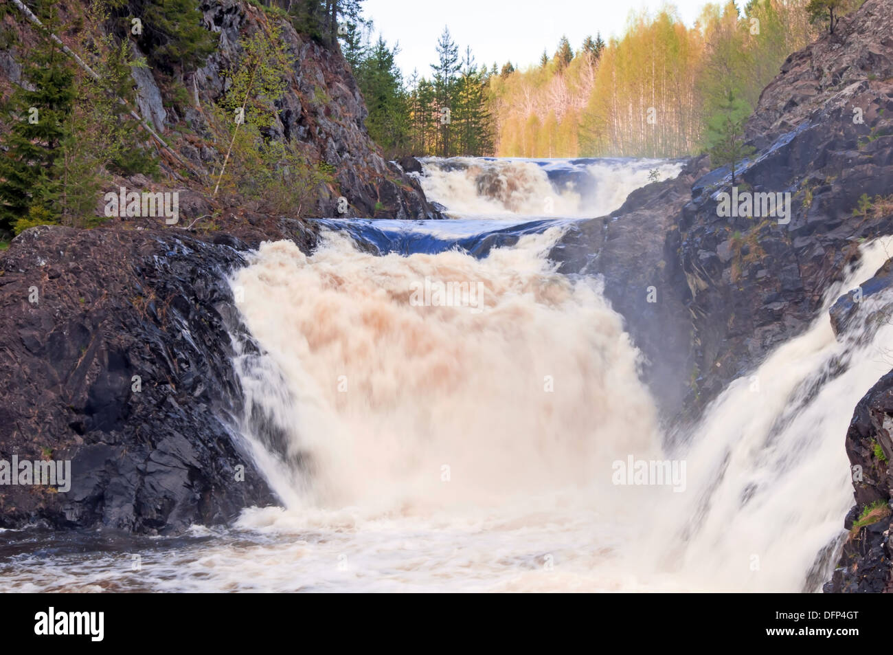 Russian North. Waterfall Kivach in Karelia, Russia Stock Photo - Alamy