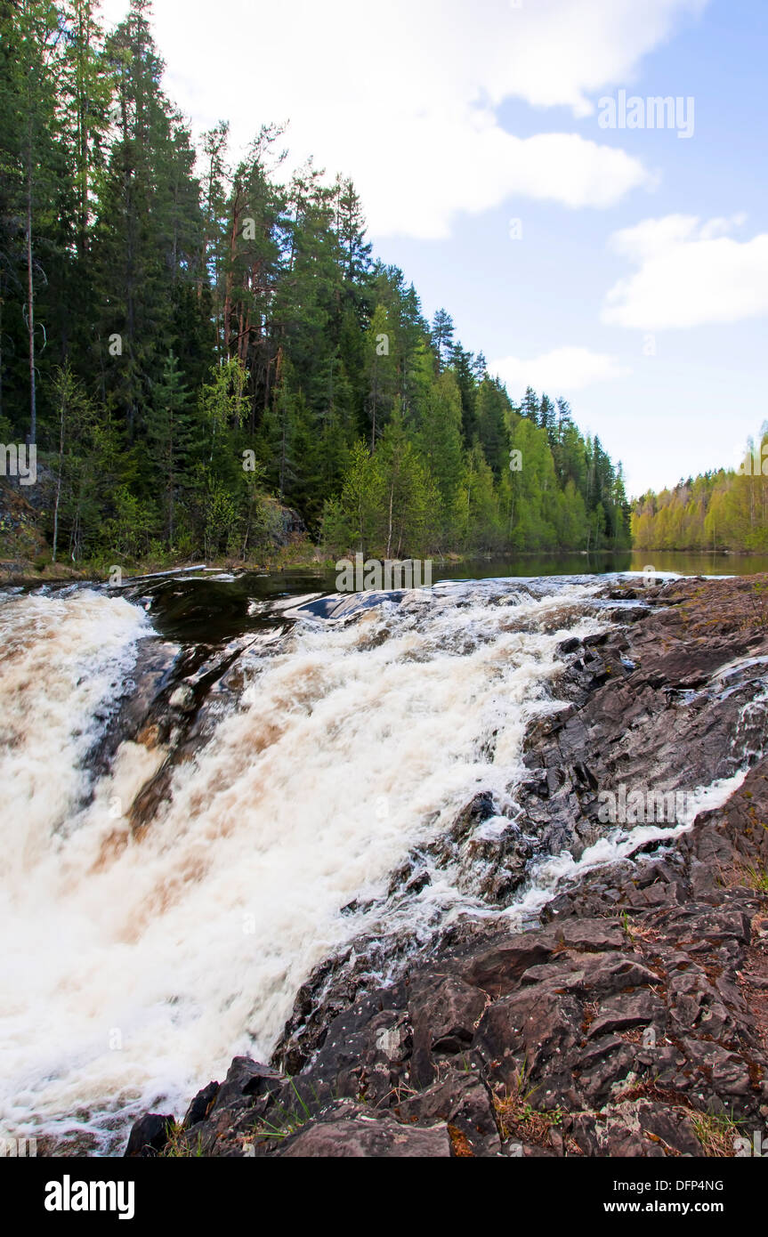 Russian North. Waterfall Kivach in Karelia, Russia Stock Photo - Alamy