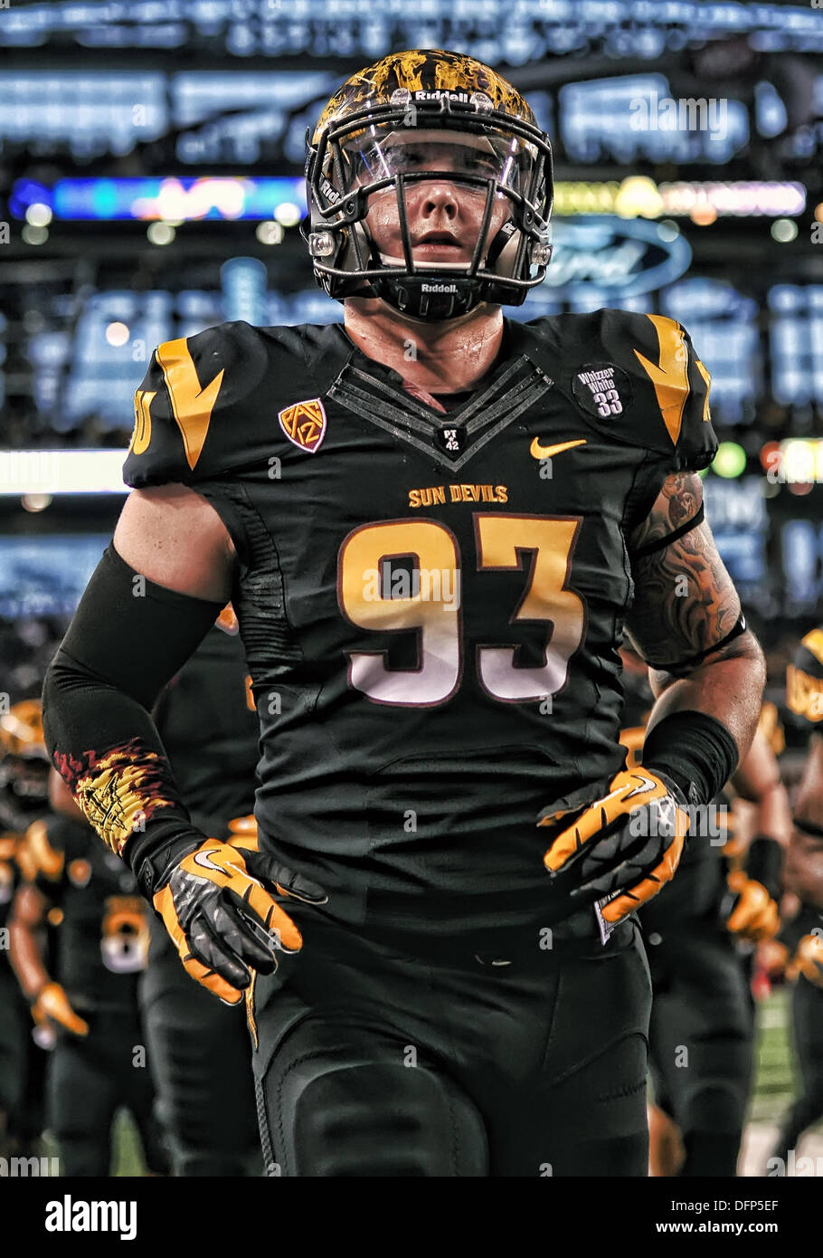 Arizona State Sun Devils defensive lineman Sean O'Grady (93) warms up ...