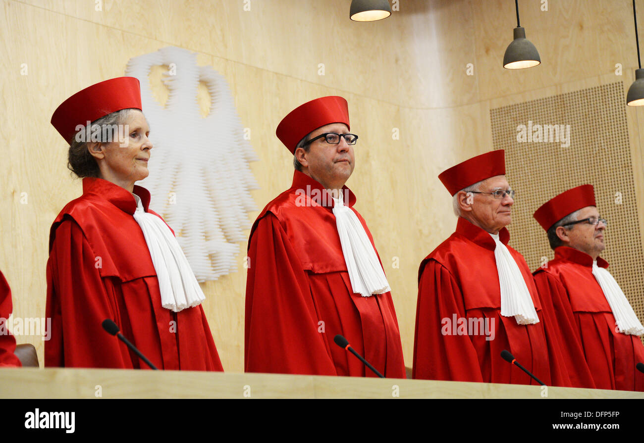 Karlsruge, Germany. 08th Oct, 2013. The second senate of the Federal ...