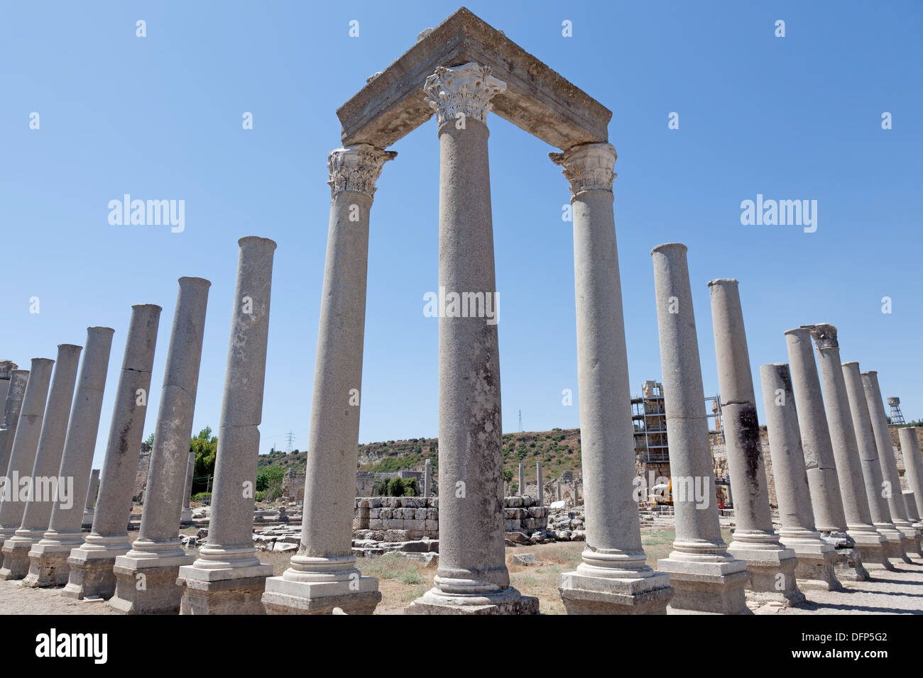 Ancient city of Perge near Antalya Turkey Stock Photo - Alamy