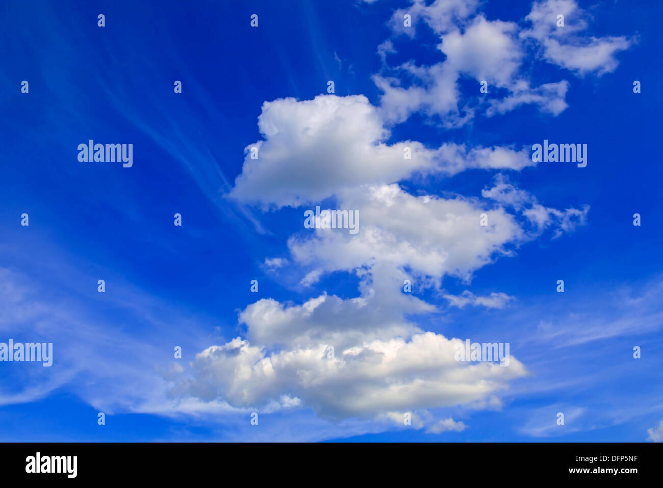 Clear blue sky and clouds Stock Photo - Alamy