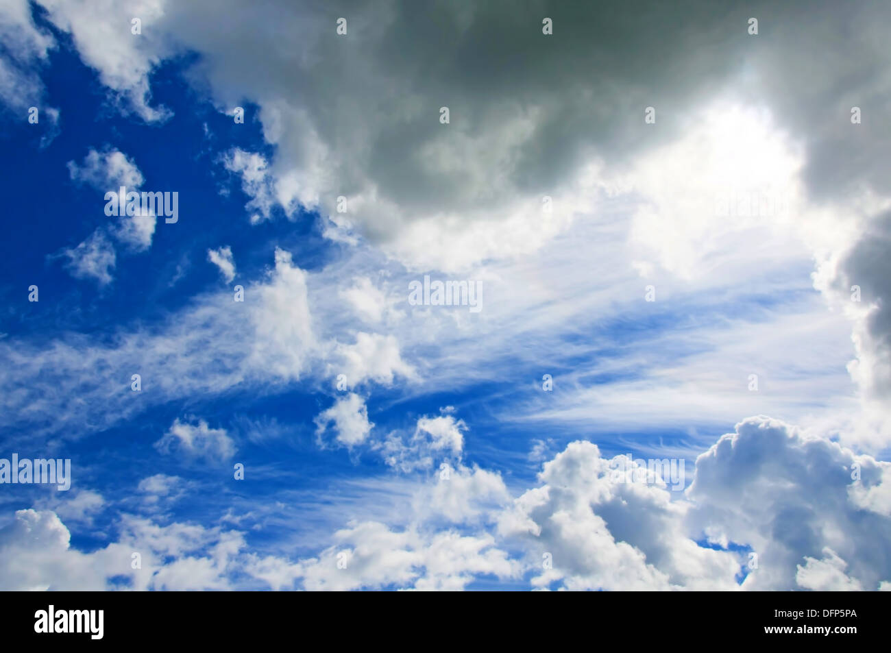Clear blue sky and clouds Stock Photo - Alamy