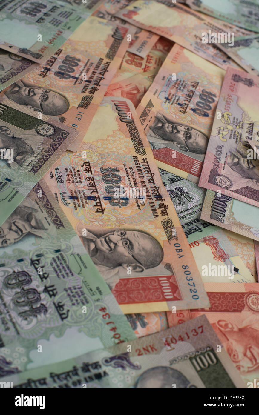 Variations of Indian Rupees Stock Photo - Alamy