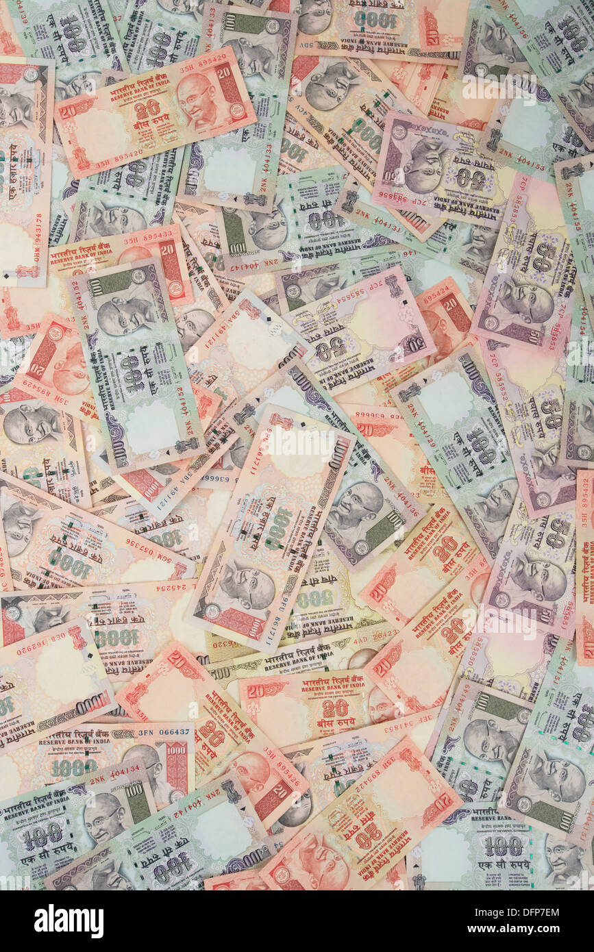 Variations of Indian Rupees Stock Photo - Alamy