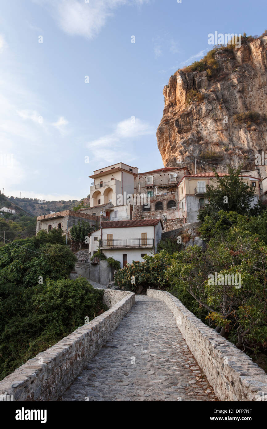 The medieval bridge of Palizzi Superiore, Calabria, Italy Stock Photo ...