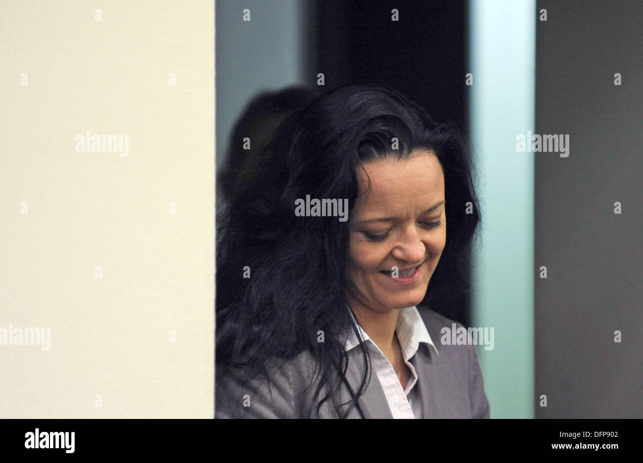 Munich, Germany. 08th Oct, 2013. Defendant Beate Zschaepe enters the ...