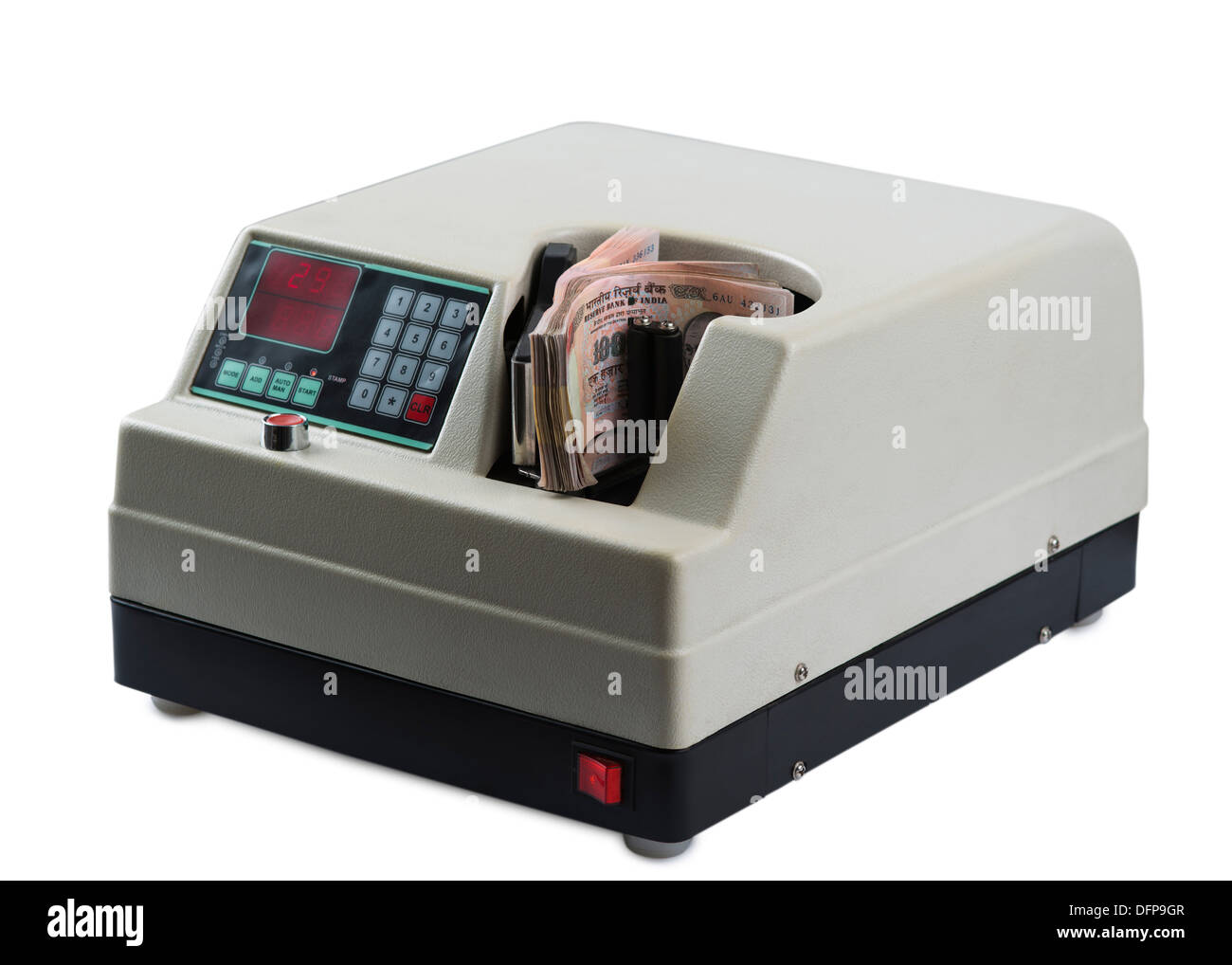 One Thousand Indian banknotes being counted in a machine Stock Photo ...