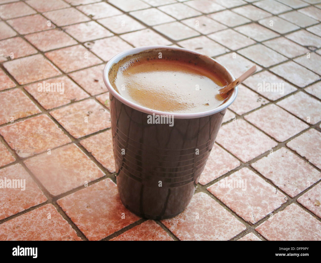 drinks - coffee in plastic pot Stock Photo - Alamy