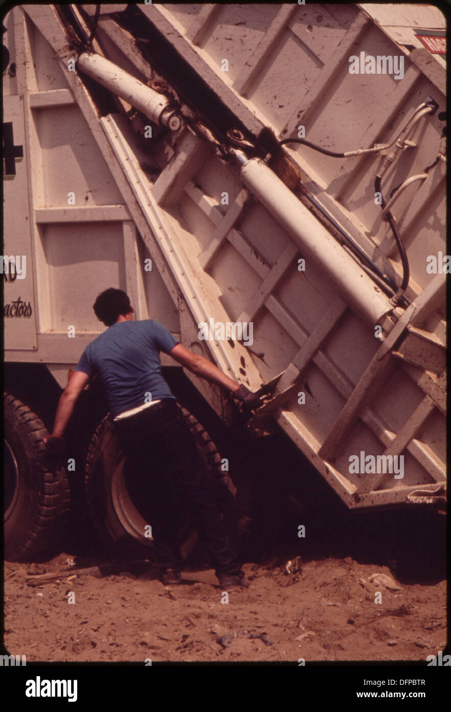 Workers are shown managing waste operations at the Croton Landfill ...
