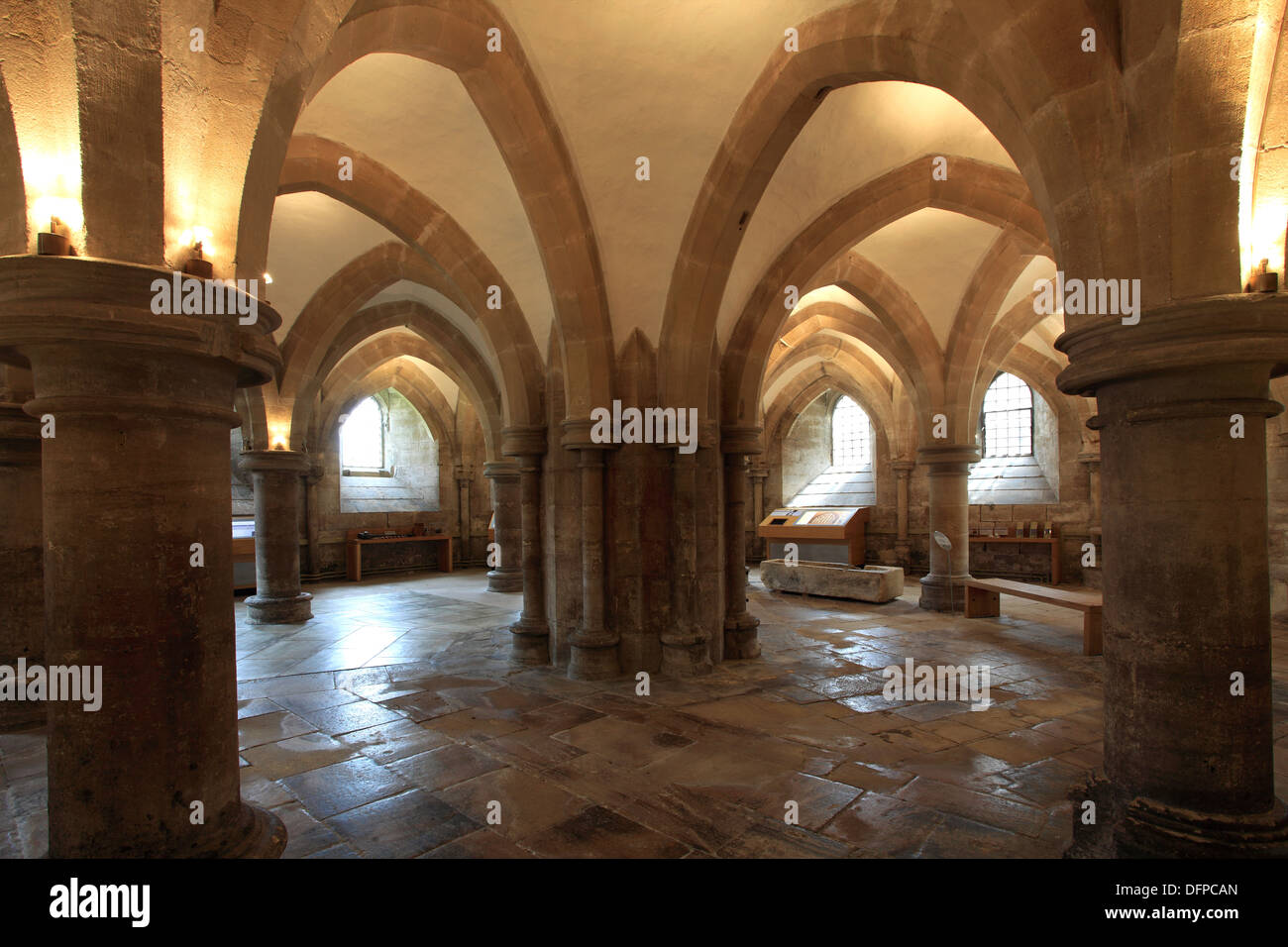 The Undercroft of the Chapter House, Interior of the Cathedral church ...