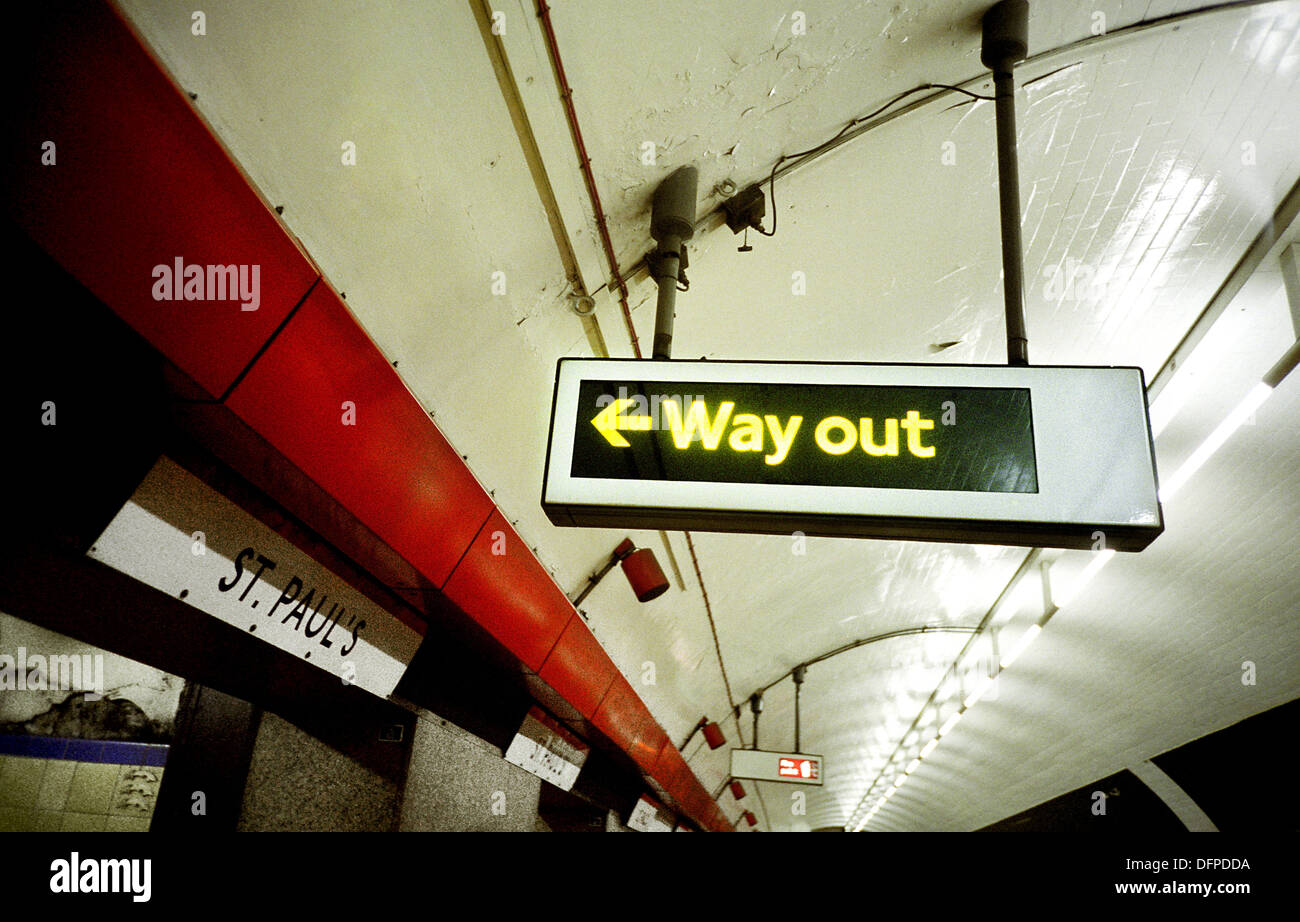 Way out sign london hi-res stock photography and images - Alamy