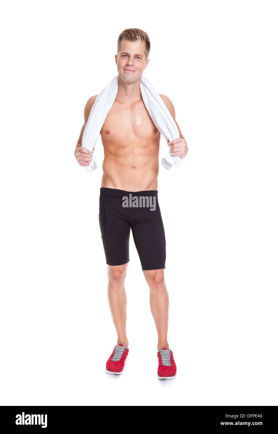 Handsome guy with a towel Stock Photo - Alamy