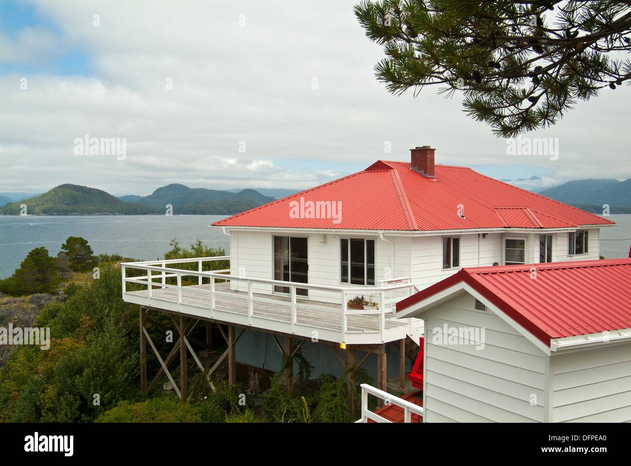 The lighthouse keeper´s house at the 100 year old lighthouse at ...